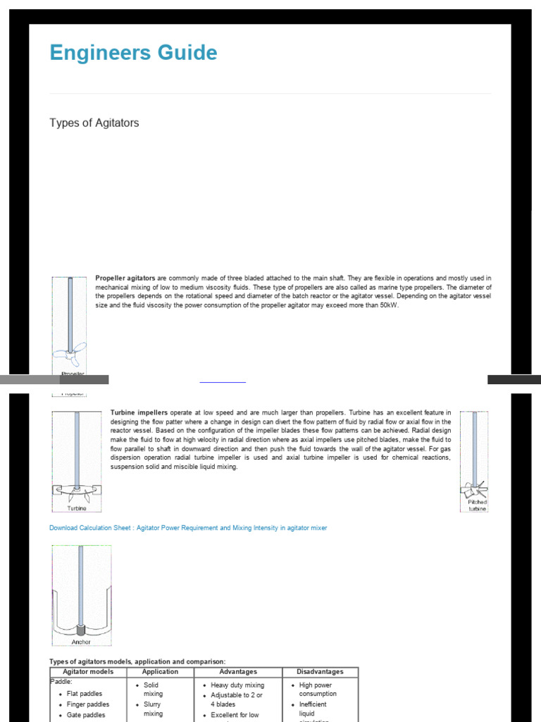 Types of Agitators in Chemical Mixing | PDF | Soft Matter | Mechanical ...