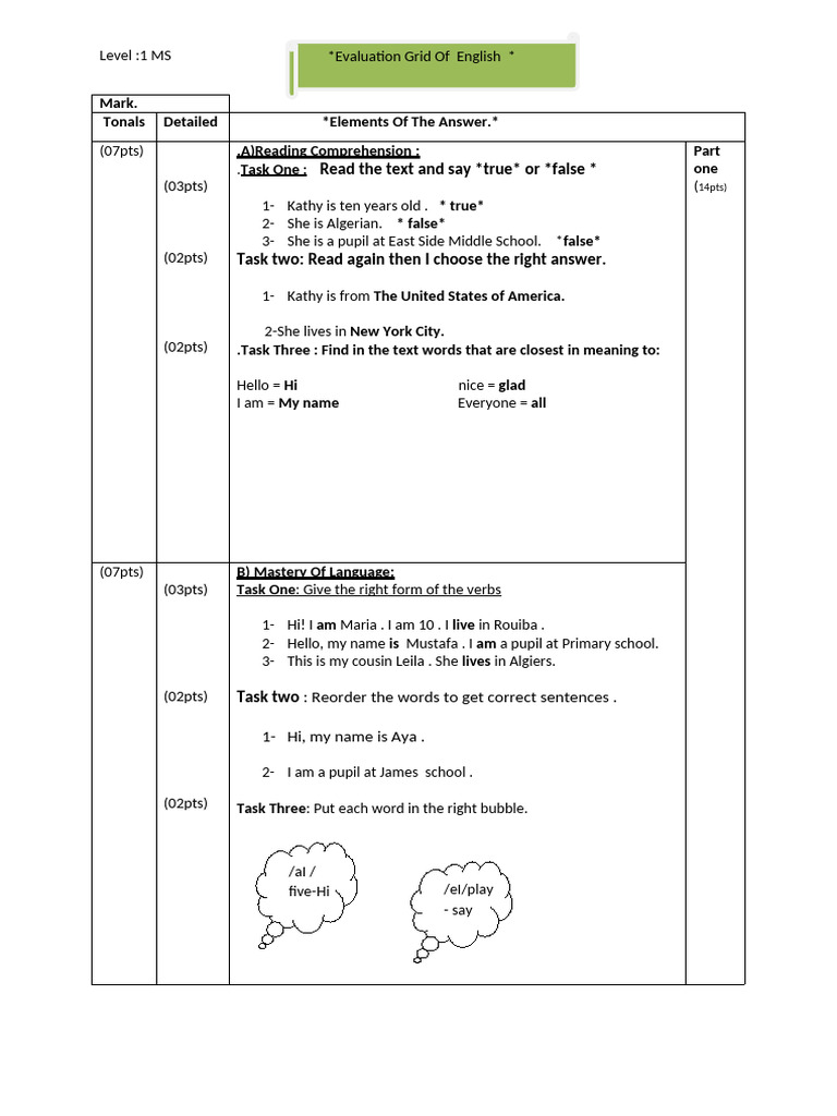 Evaluation Grid | PDF