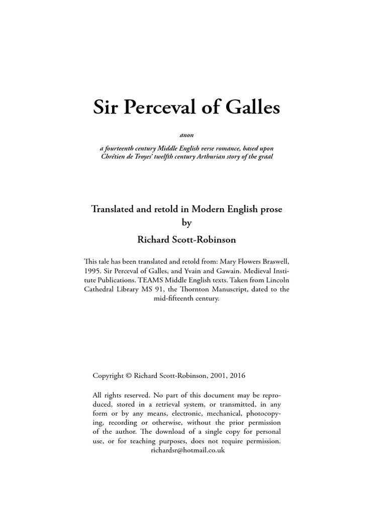 Sir Perceval of Galles | PDF | Gawain