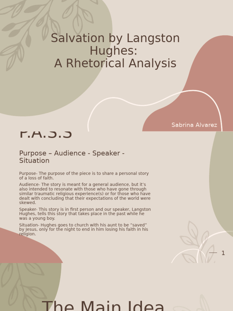 Salvation by Langston Hughes | PDF | Jesus | Lamb Of God