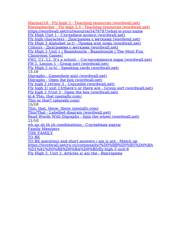 Fly High 2 Teaching Resources | PDF