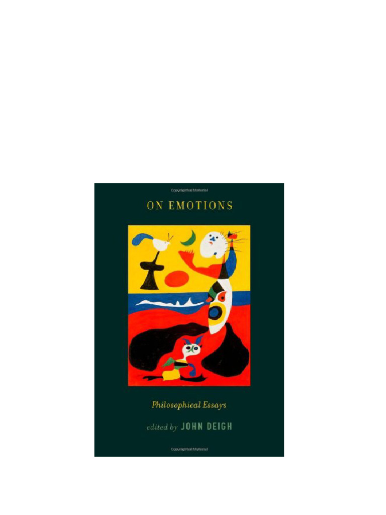 On Emotions Philosophical Essays 1st Edition John Deigh pdf download | PDF | Emotions | Analytic ...