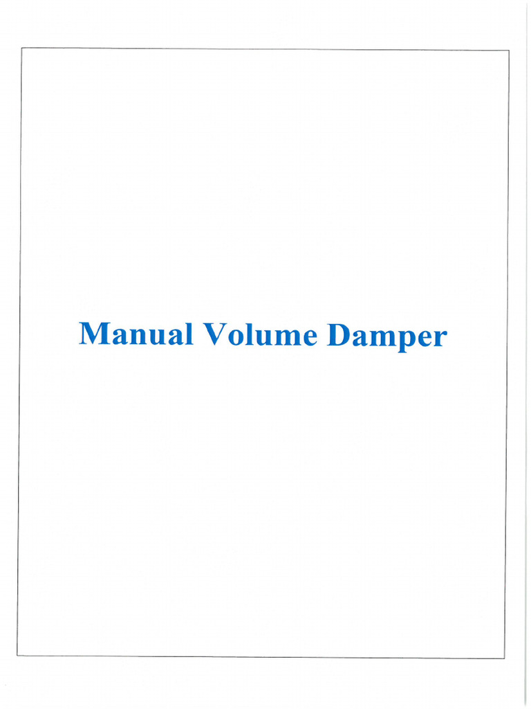 Index-Manual Volume Damper | PDF