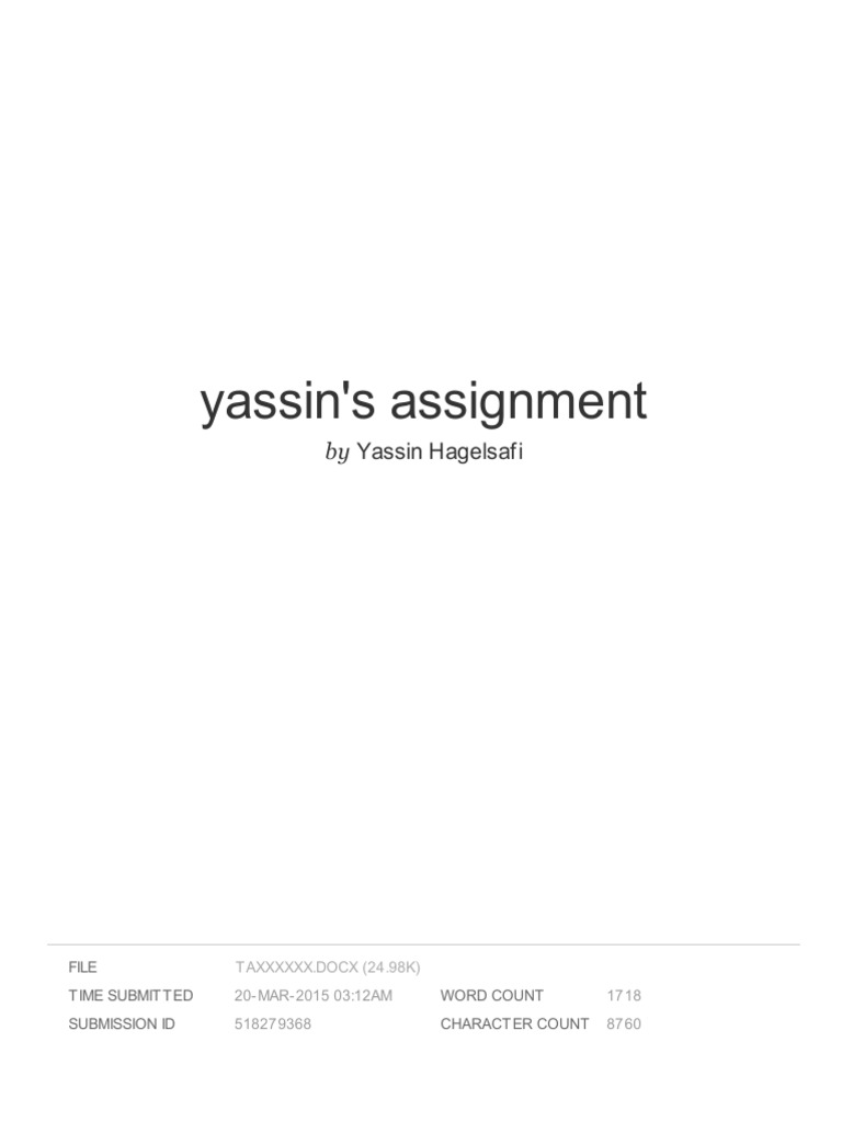 tax yassin's assignment | PDF