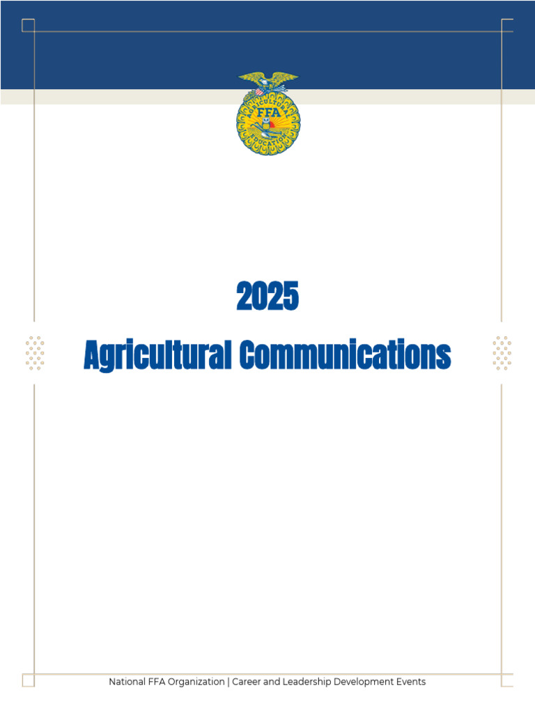 FFA Agricultural Communications Guidelines | PDF | Artificial ...