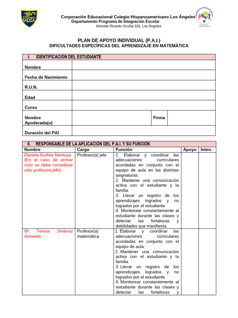 Formato PAI 2025 | PDF | Evaluación | Aprendizaje