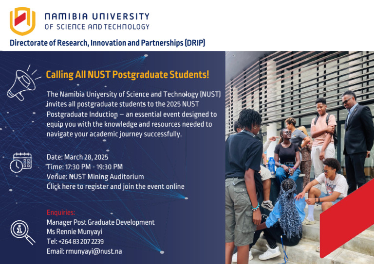 NUST 2025 Postgraduate Induction Event | PDF