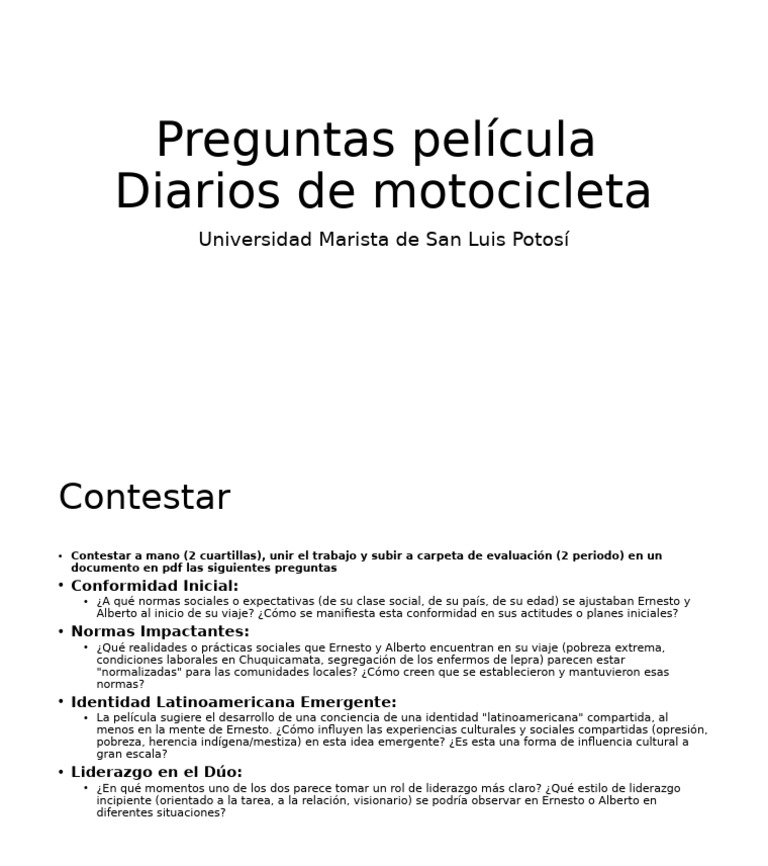 Análisis de "Diarios de motocicleta" | PDF