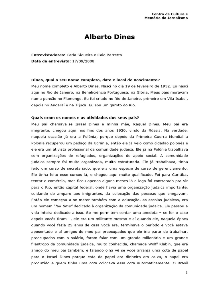 ALBERTO_DINES final Ditadura | PDF | Jornalismo | Meios de comunicação
