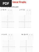 GCSE Maths: Straight Line Graphs Worksheet | PDF | Slope | Gradient