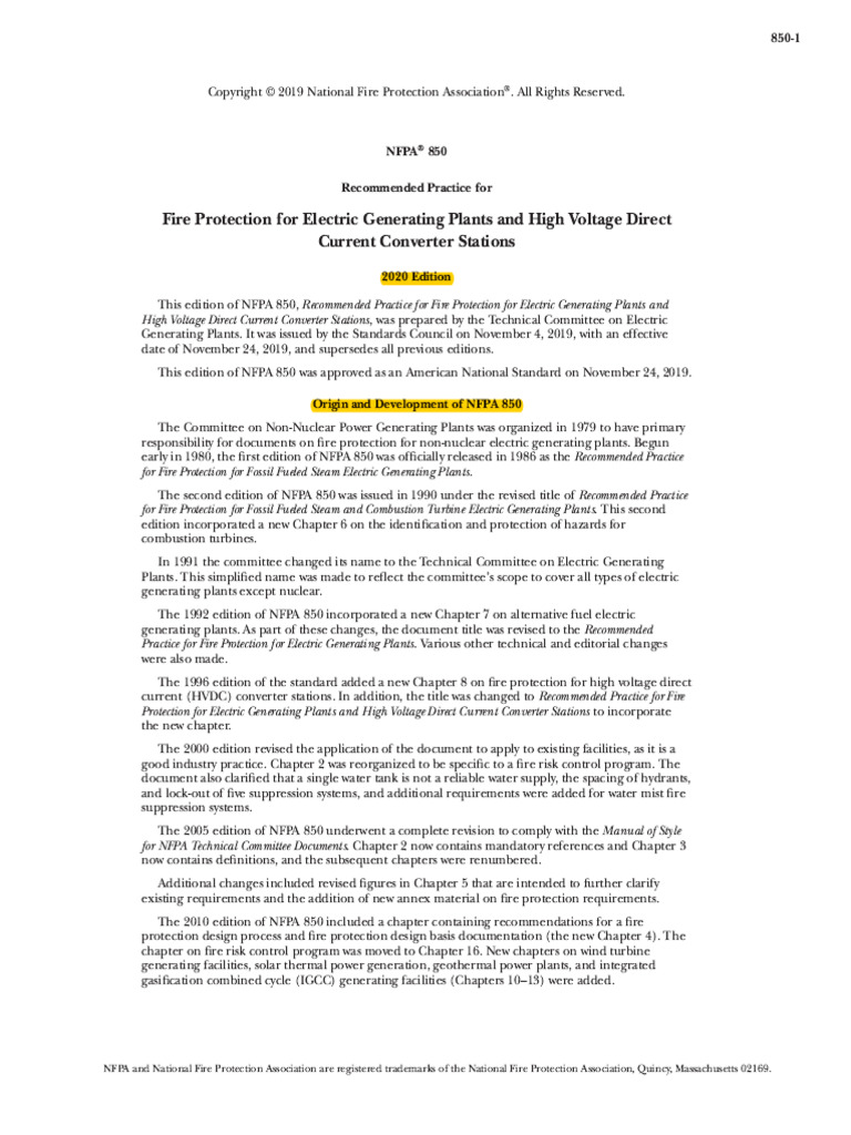 Ext NFPA 850 - Adiciones en Version 2020 | PDF | Electricity Generation ...