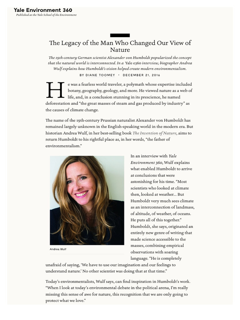 Humbolt "Everything Is Connected" | PDF | Nature | Science