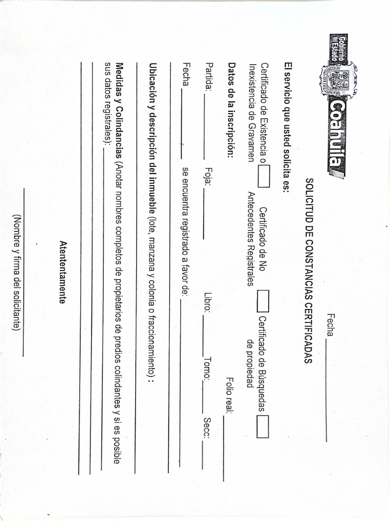 Solicitud de Constancias Certificadas | PDF