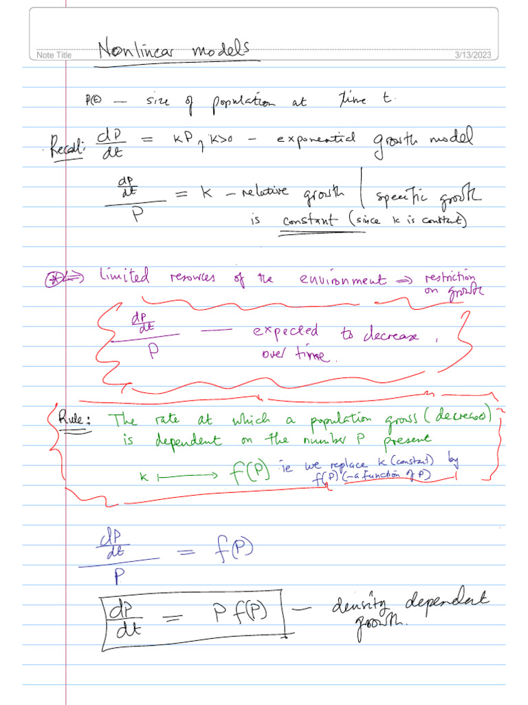 Wk4-Nonlinear Models | PDF