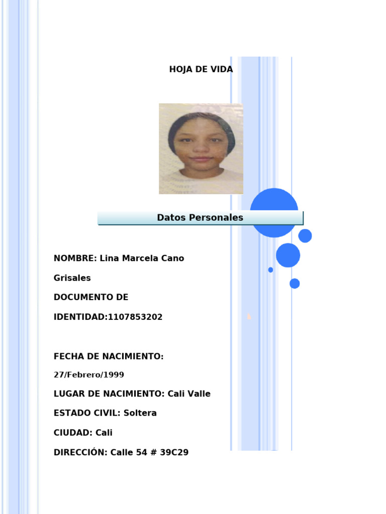 HOJA - Lina Marcela Cano | PDF