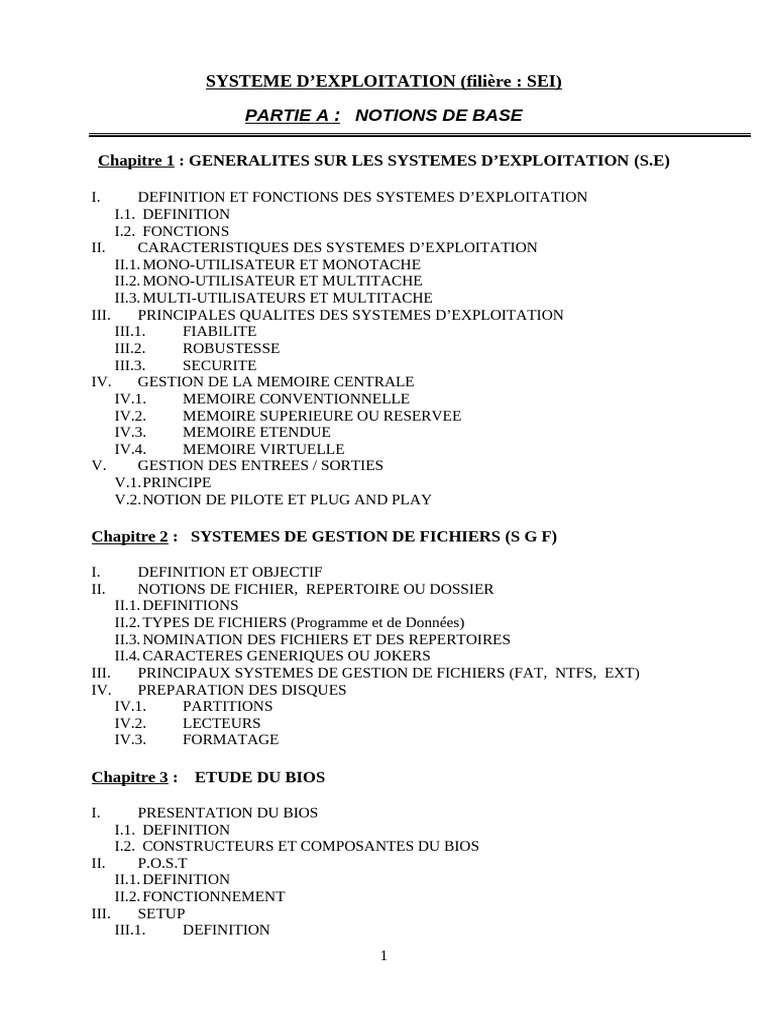 Cours Systeme D'exploitation 2BTS 2024-2025 | PDF | Bios | Démarrage d'un ordinateur