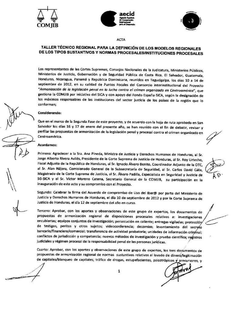 Acta de Taller Técnico Regional Para La Difinición de Los Modelos Regionales de Los Tipos ...