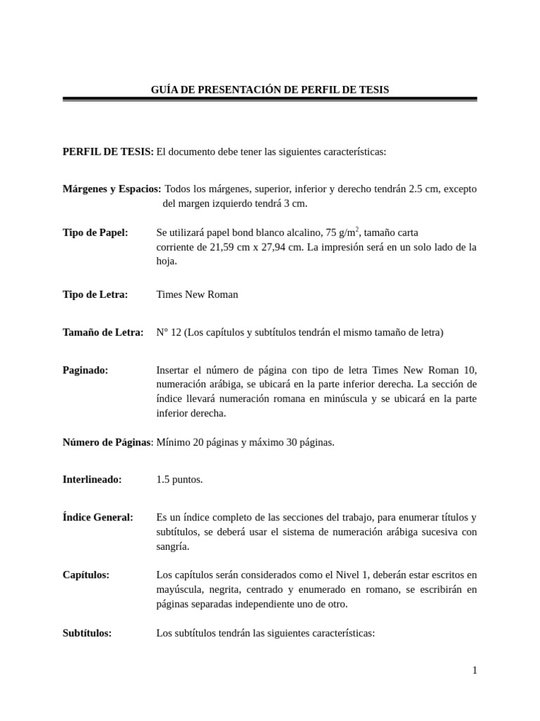 Guía para Presentar un Perfil de Tesis | PDF | Autolesiones | Dolor