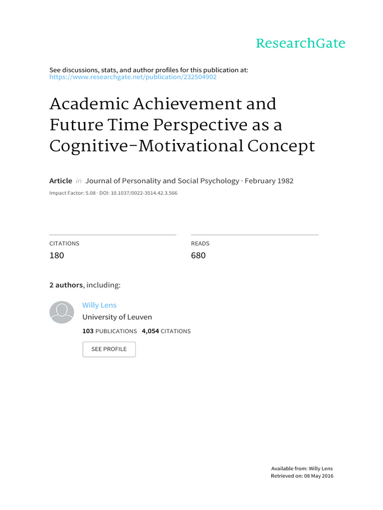 Akademska Postignuca I Buduca Ocekivanja | PDF | Motivation | Motivational