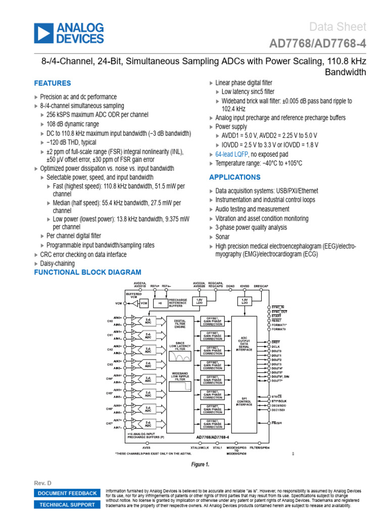 Ad7768 Ad7768 4 | PDF | Analog To Digital Converter | Bandwidth (Signal ...