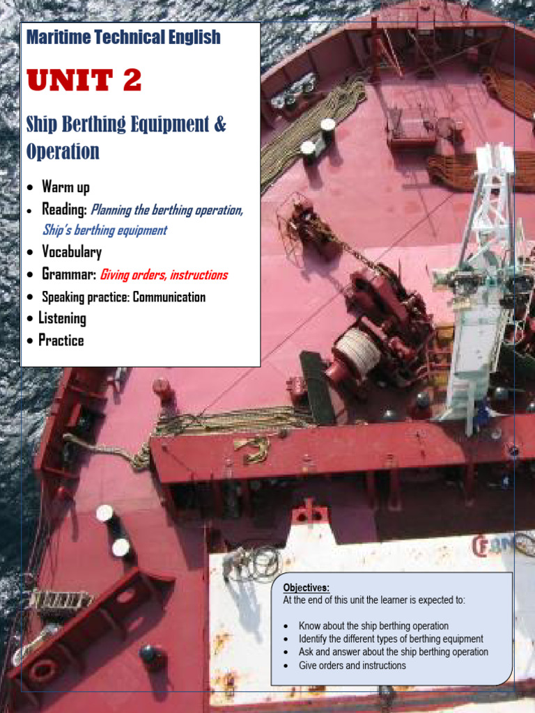 Ship Berthing Equipment Overview | PDF | Anchor | Shipping