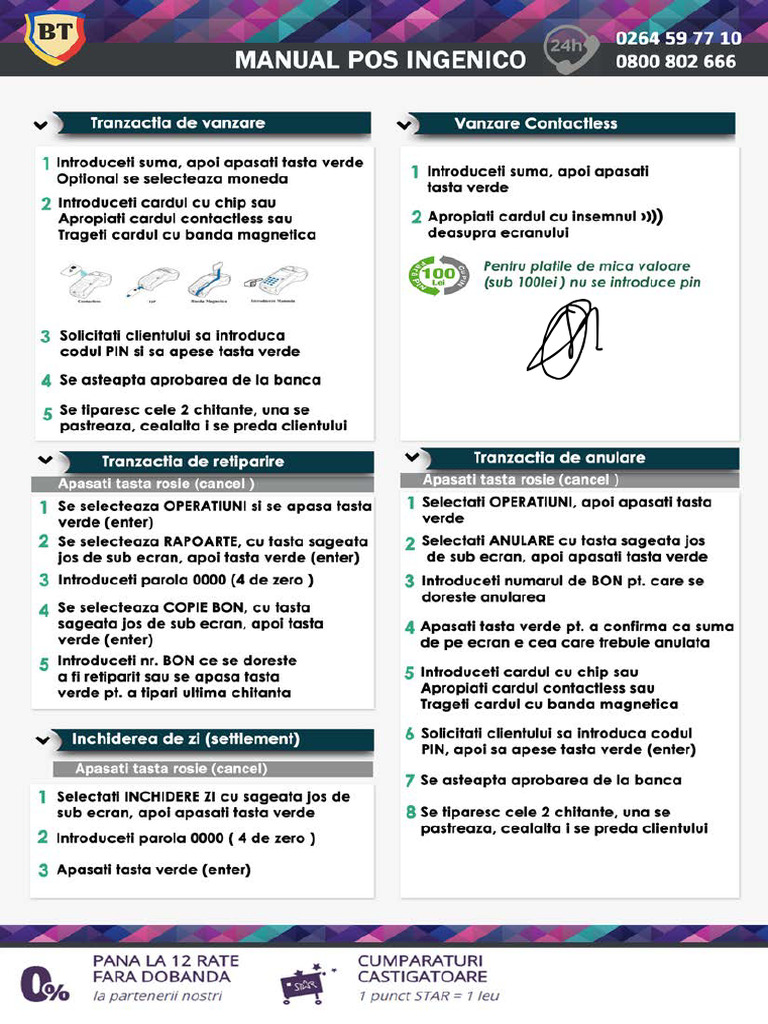 Manual Acceptare Carduri La Plata EftPos Ingenico 3 | PDF