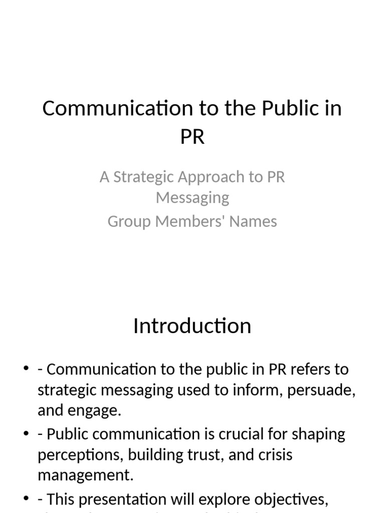 Strategic Public Communication in PR | PDF | Communication | Social Media