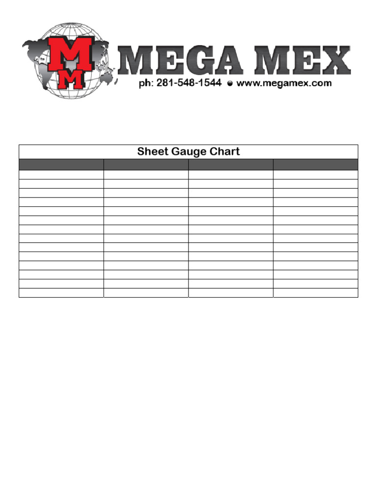 Sheet Gauge Chart English | PDF