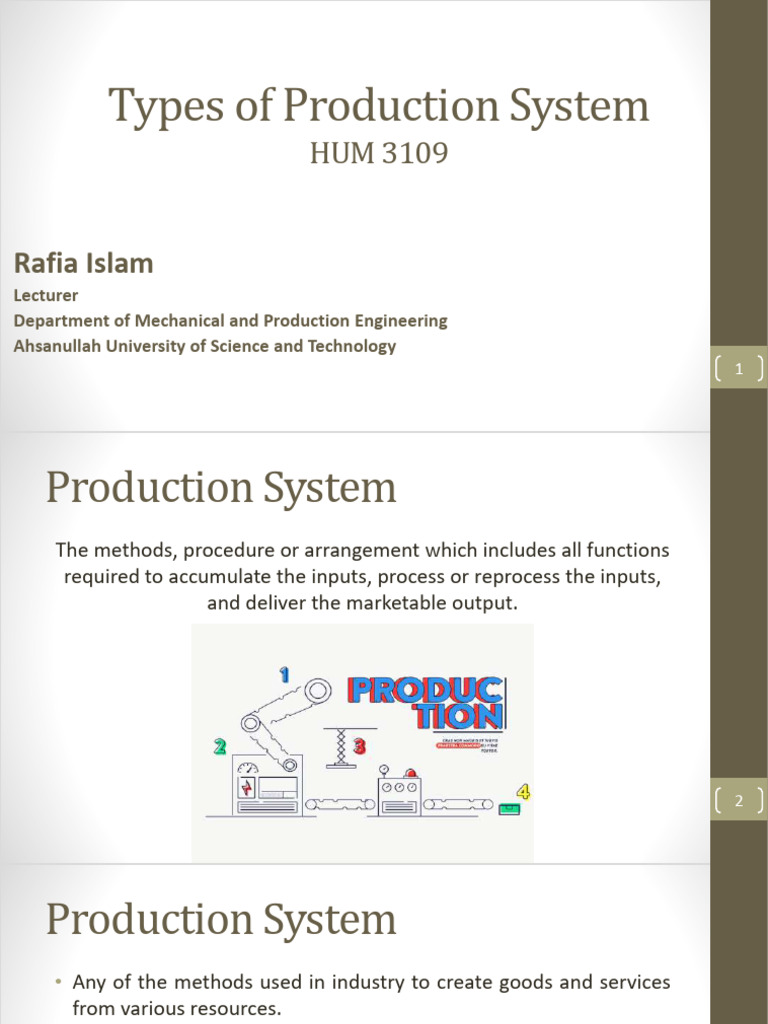 Lec 2-Types of Production System | PDF | System | Chemical Substances