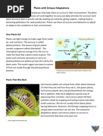 Nonfiction Reading Test Carnivorous Plants: C. Only A Small Number of ...