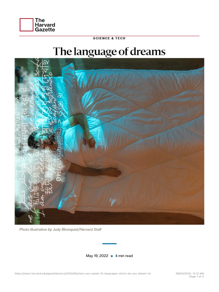 The Language of Dreams Explained | PDF | Dream | Multilingualism