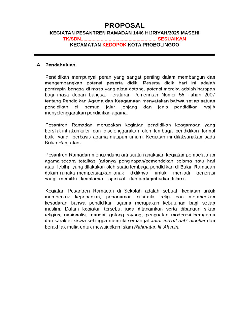 PROPOSAL RAMADAN 1446 H-2025 M.rev | PDF