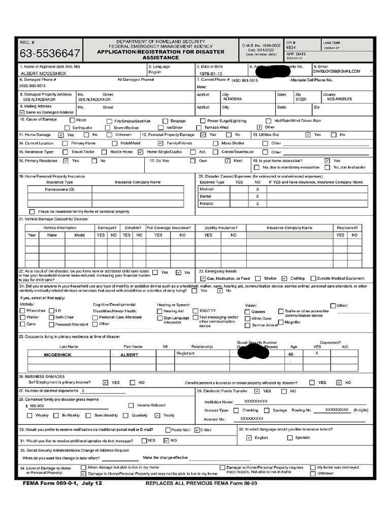 Albert Fema Form | PDF