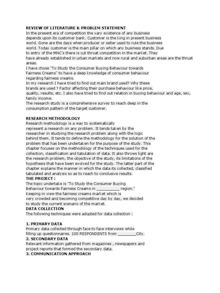 Review of Literature & Problem Statement | PDF | Behavior | Brand