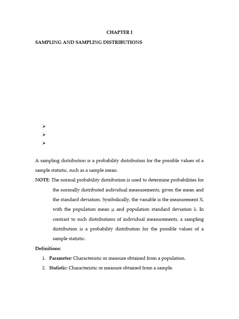 Stat II Material | PDF | Sampling (Statistics) | Probability Distribution