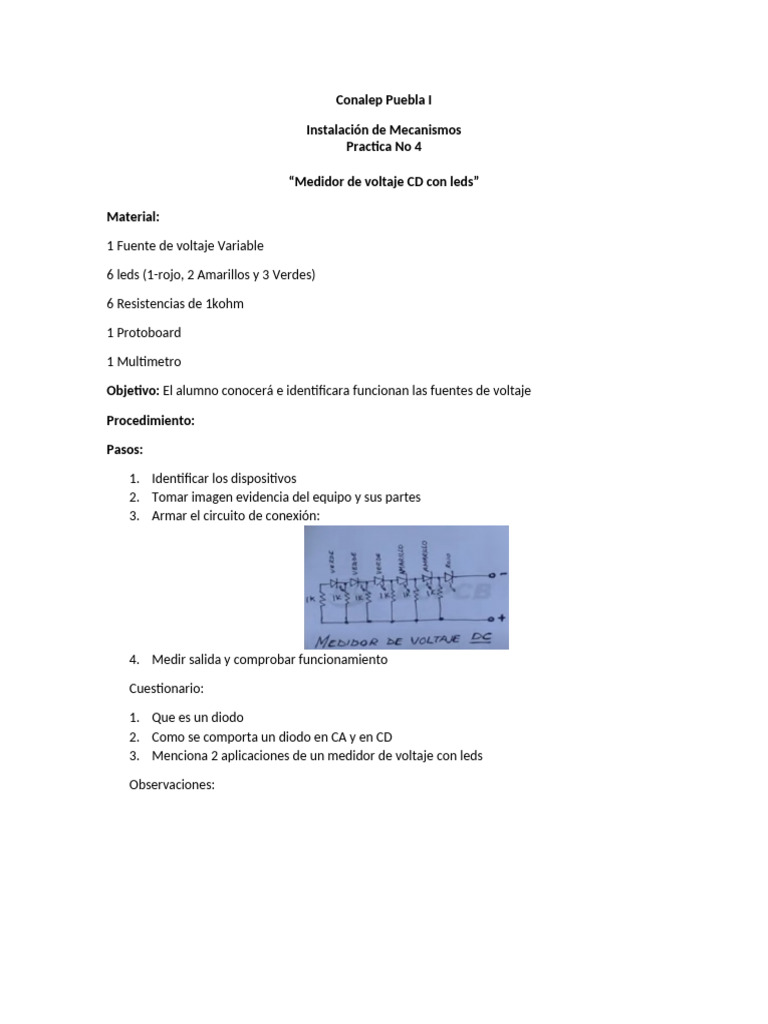 Practica 4a Instalacion de Mecanismos | PDF