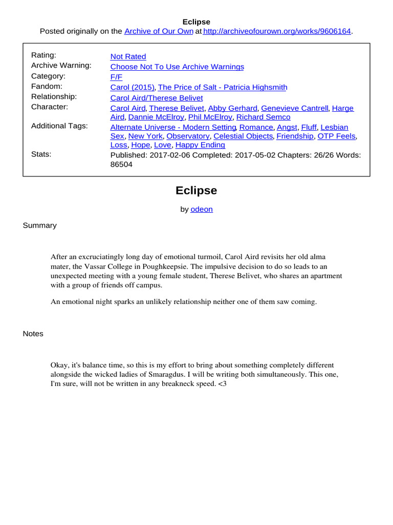 Eclipse | PDF | Books About New York City | Women And Sexuality