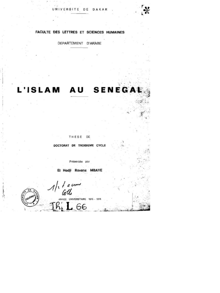 LIslam Au Sénégal Rawane | PDF