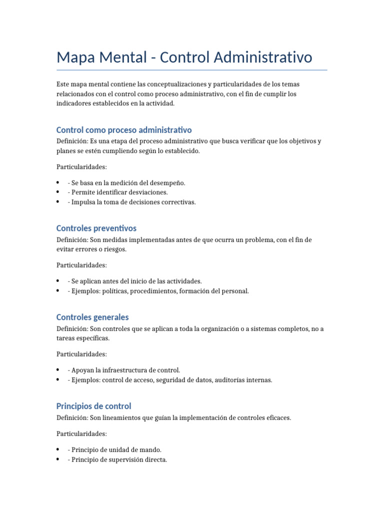Mapa Mental de Control Administrativo | PDF