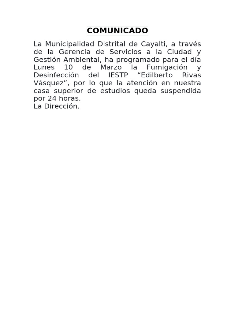 Comunicado | PDF