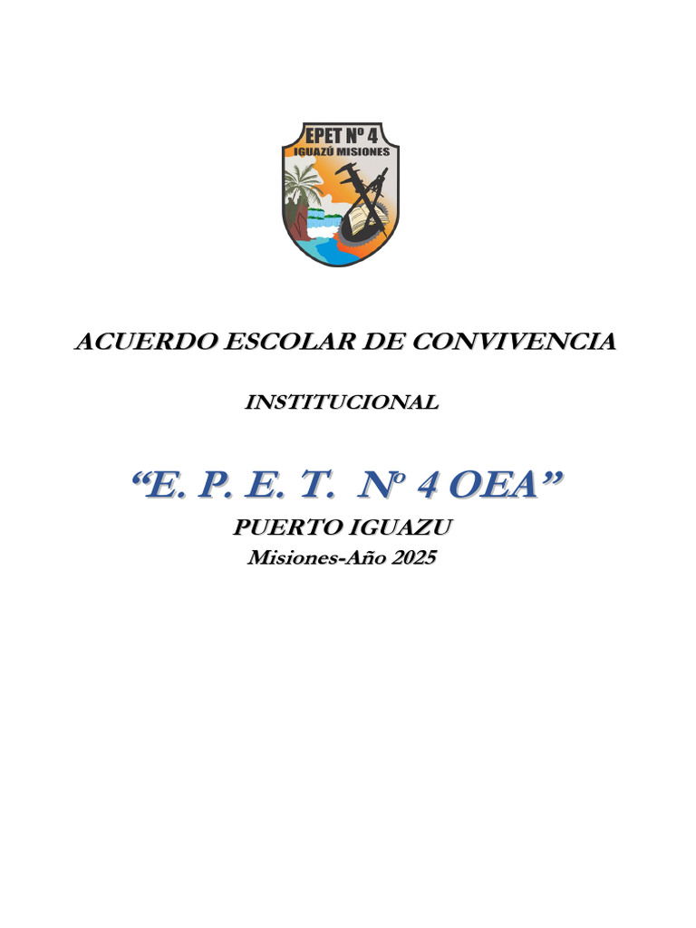 acuerdo Convivencia EPET 4 OEA 2025 | PDF | Enseñando | Escuelas