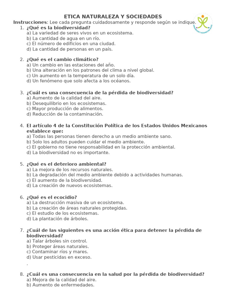 Evaluacion de Ëtica Naturaleza y Sociedades 2do Trimestre Quinto Grado SIN RESPUESTA | PDF ...