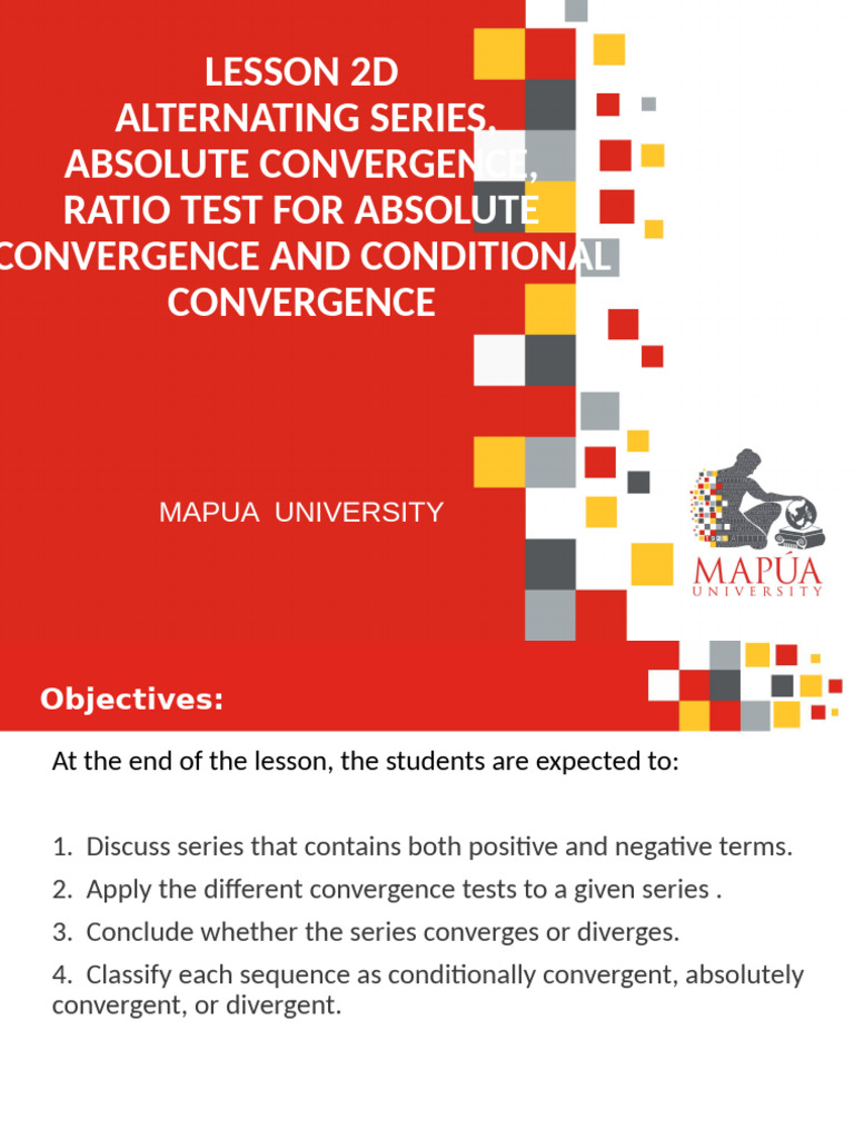 Lesson 2D ALTERNATING SERIES | PDF | Mathematics | Functions And Mappings