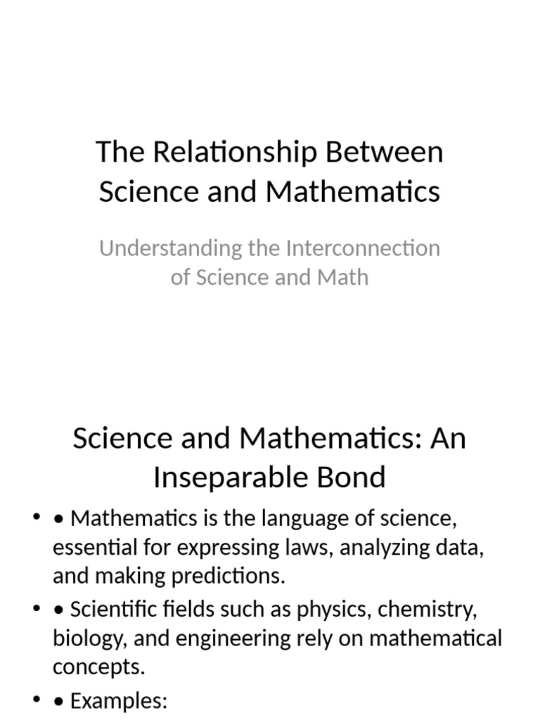 Science and Mathematics Relationship | PDF