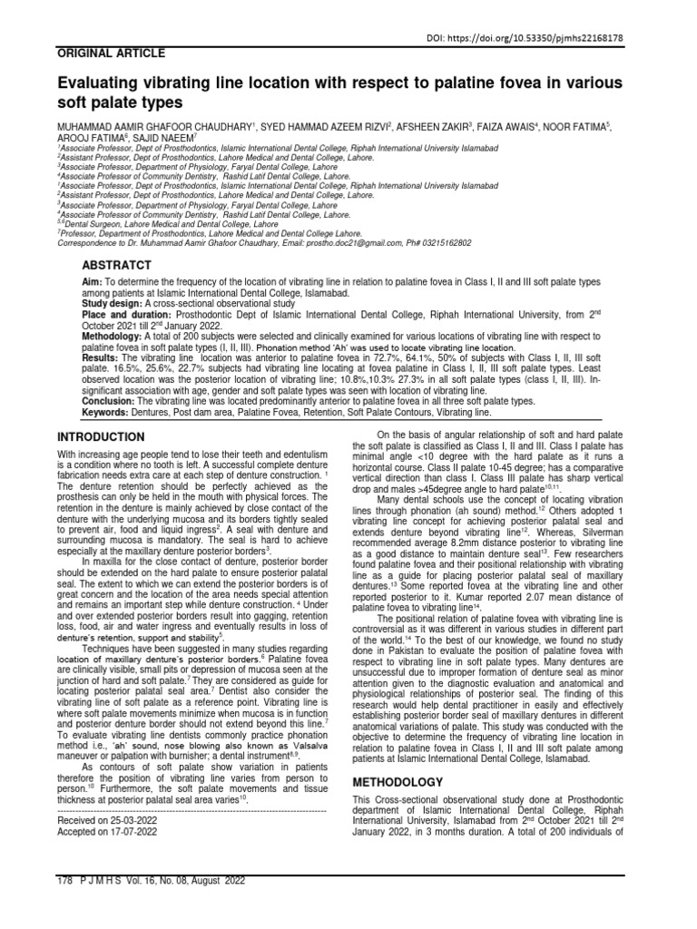 Evaluating_vibrating_line_location_with | PDF | Dentures | Dentistry ...