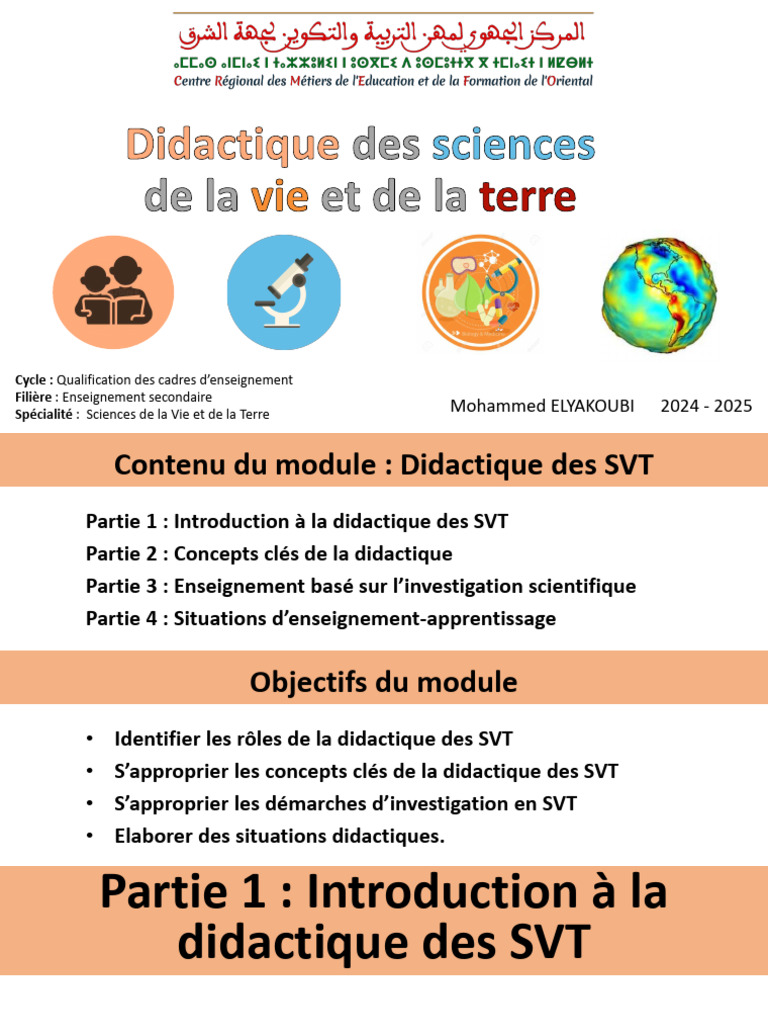 Didactique des SVT : Concepts et Méthodes | PDF | Pédagogie | Enseignement