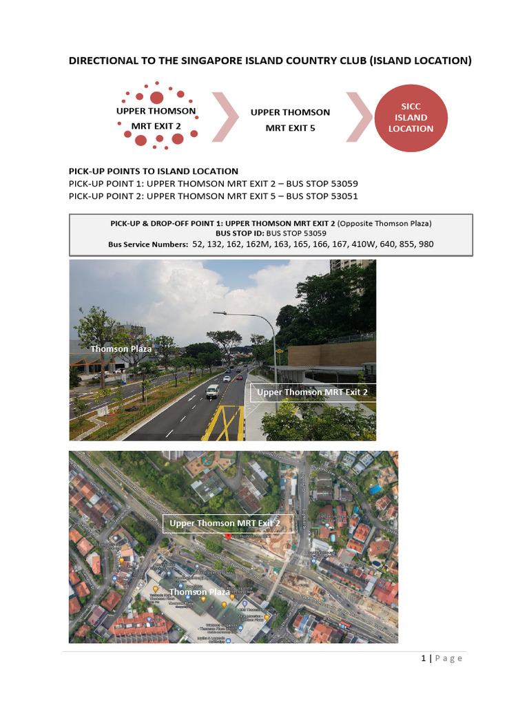 Directions to Singapore Island Country Club | PDF | Public Transport ...
