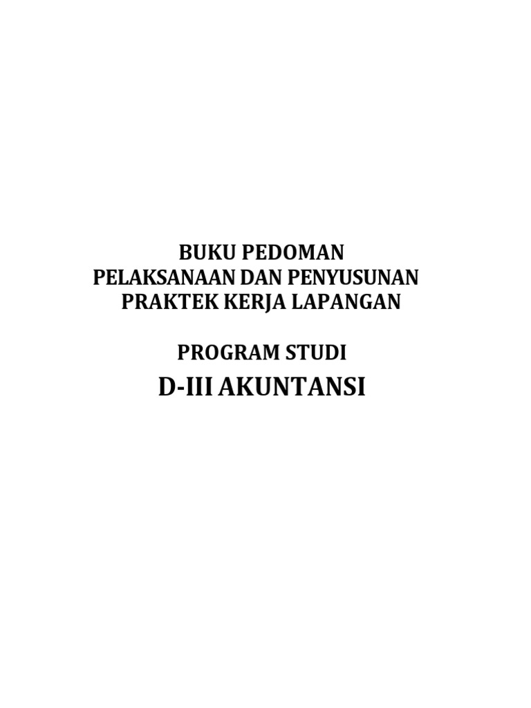 Pedoman PKL d3 Akt 2024 | PDF