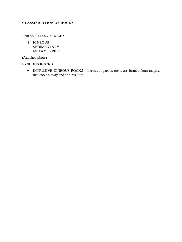 Types of Rocks: Igneous, Sedimentary, Metamorphic | PDF