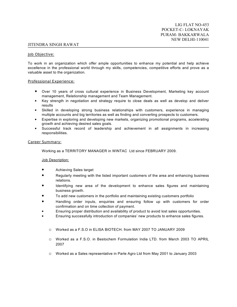Territory Manager Resume - Jitendra Rawat | PDF | Career & Growth
